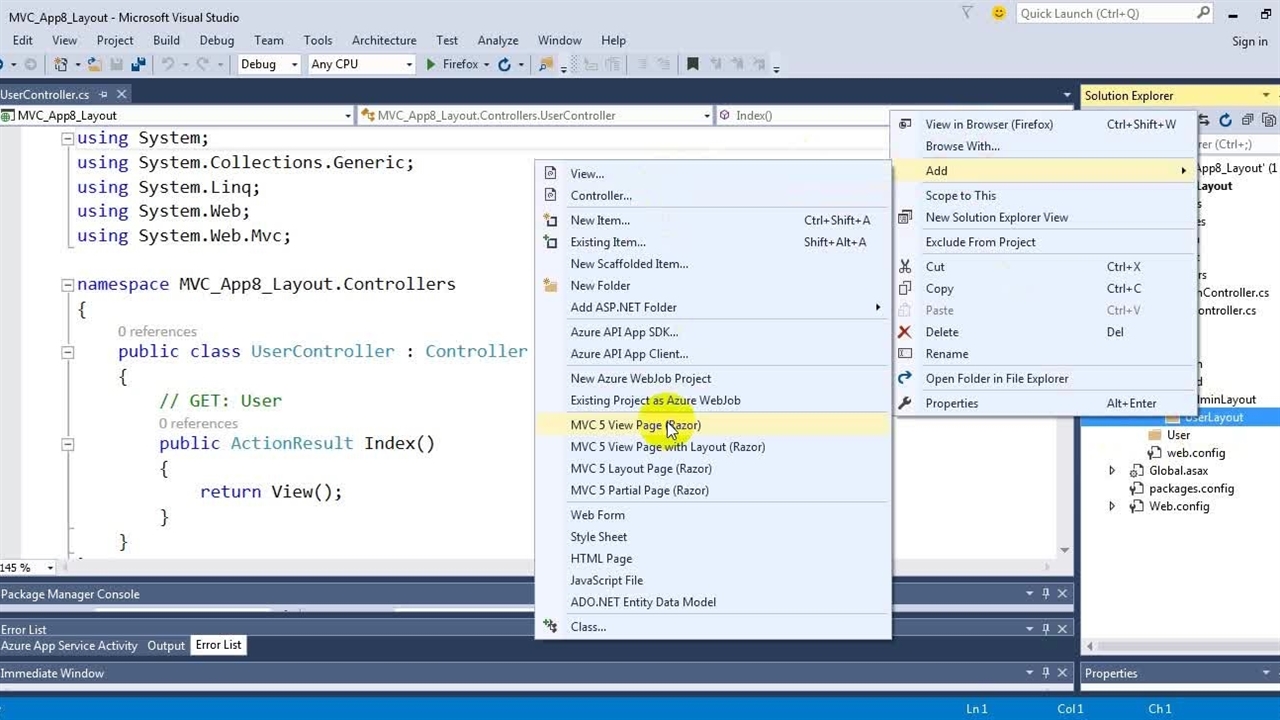 آموزش کار با صفحات الگو ASP.Net MVC Layout Page - نماشا