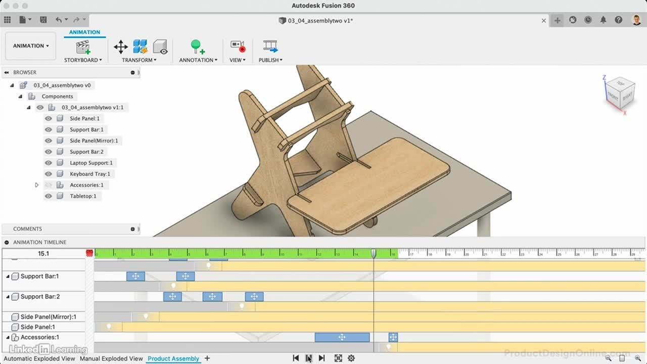 آموزش فیوژن 360 انیمیشن سازی یک میز ایستاده پارامتریک - گرافیسم - نماشا